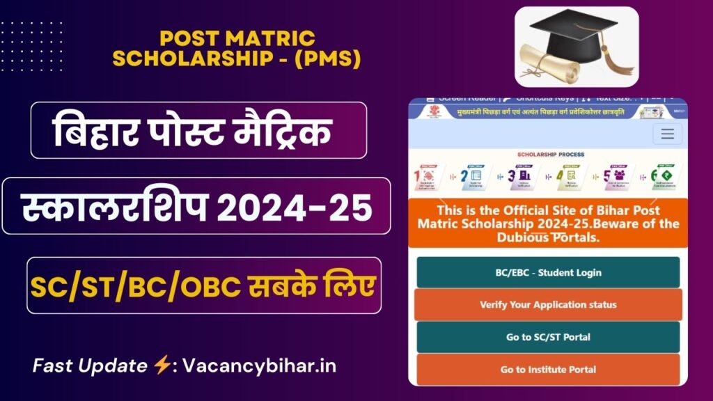 Bihar Post Matric Scholarship 2024-25 & 2025-26 Apply Online : बिहार ...